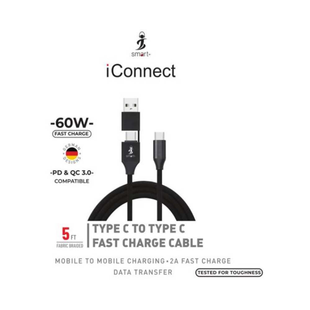 Smart USB-C USBA TO TYPE- Cable C Black – Ecity Electronics