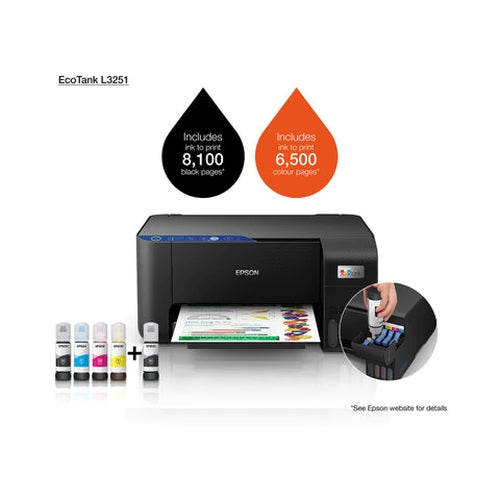 Epson EcoTank L3251 A4 All-In-One Ink Tank Printer Black - Ecity ...